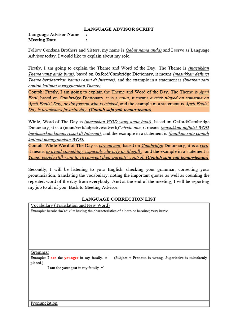 Script of Language Advisor | PDF | Language Families | Language Mechanics
