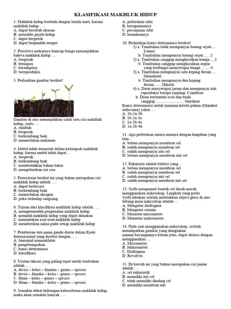 Klasifikasi Makhluk Hidup | PDF | Sains & Matematika | Dewasa Muda