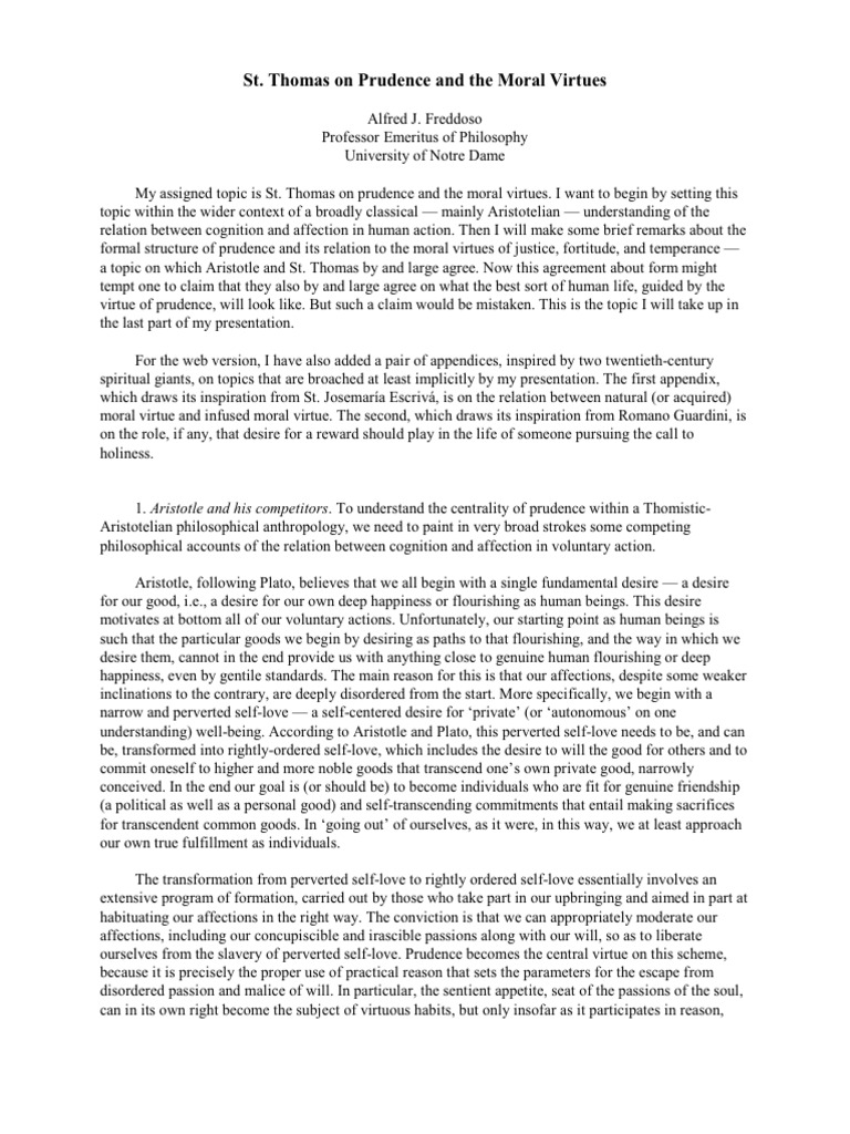 Prudence and The Moral Virtues | PDF | Virtue | Prudence