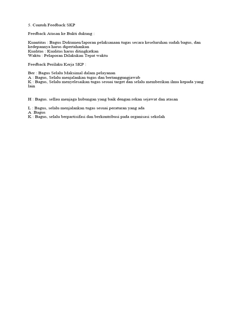 Contoh Feedback SKP | PDF