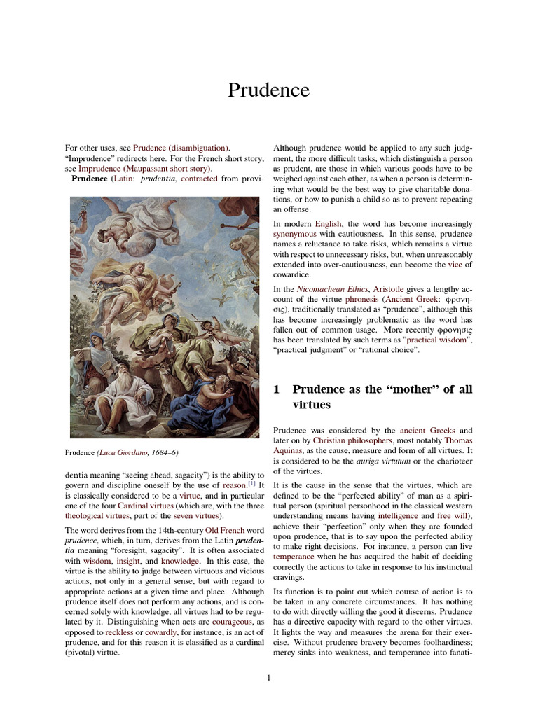 Prudence | PDF | Prudence | Virtue