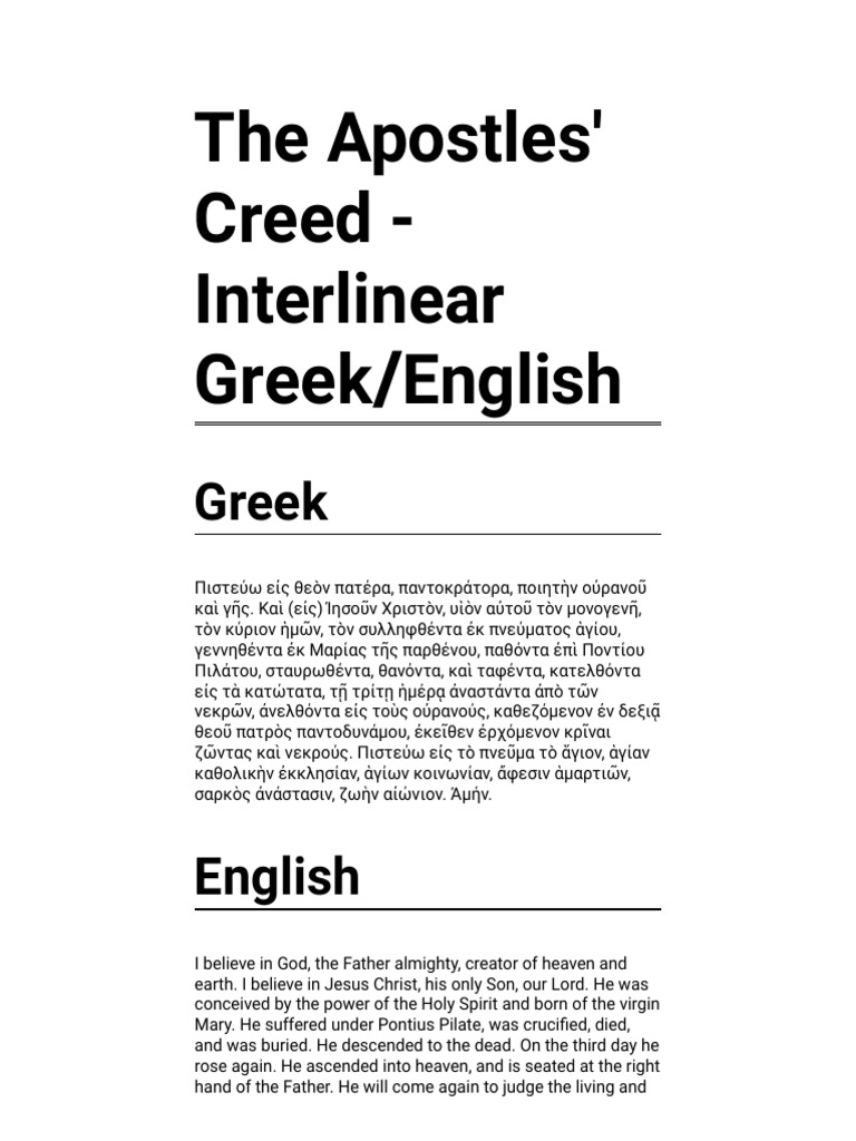 The Apostles' Creed | PDF | God The Father | Systematic Theology