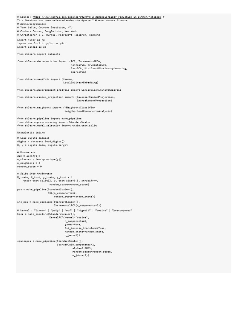 Dimensionality Reduction in Python | PDF | Machine Learning | Applied ...