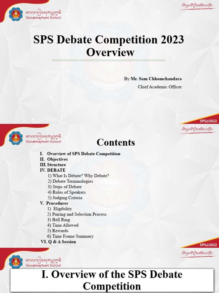 SPS Debate Competition 2023 Guide | PDF | Logic | Argument