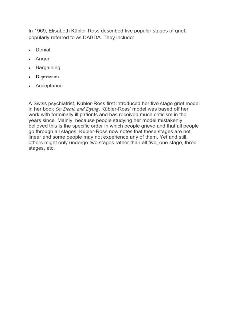 Understanding Kübler-Ross's Grief Stages | PDF | Grief | Psychology