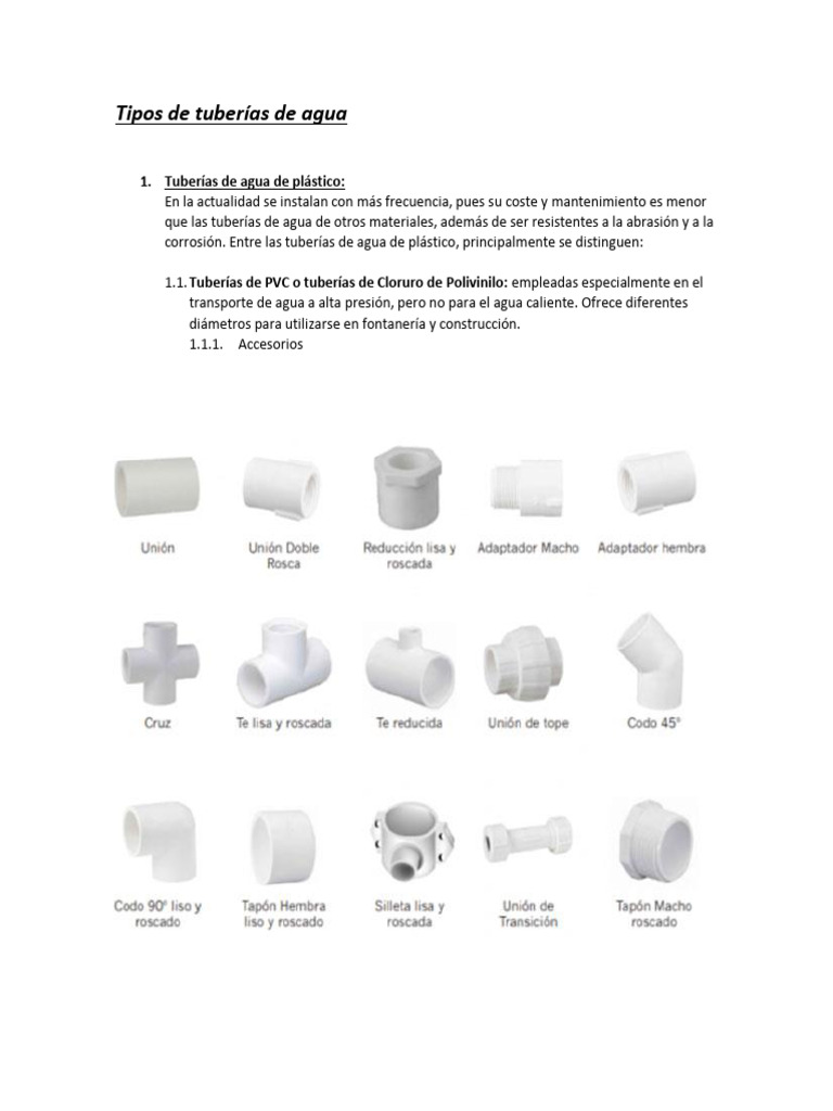 Tipos de tuberías para agua | PDF