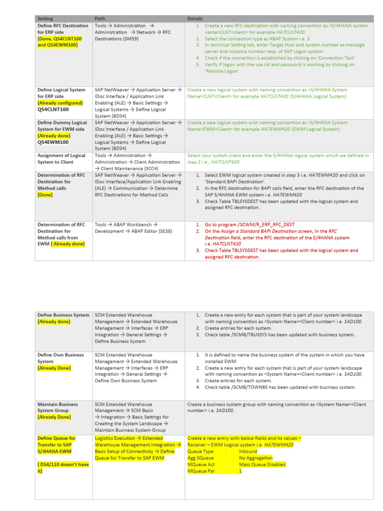 Embedded Ewm Integration Config Pdf Computing Software Engineering