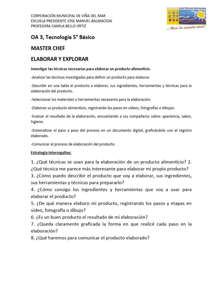 Oa 3 Masterchef | PDF