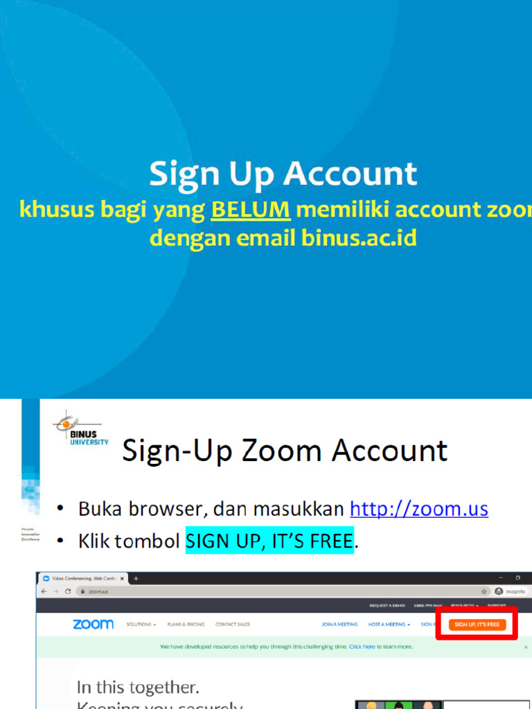 Panduan Akses Email dan Zoom Binus | PDF