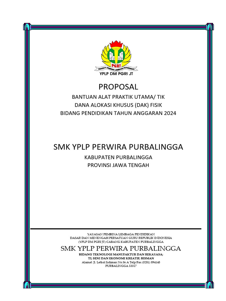 Proposal DAK Fisik SMK YPLP Purbalingga | PDF