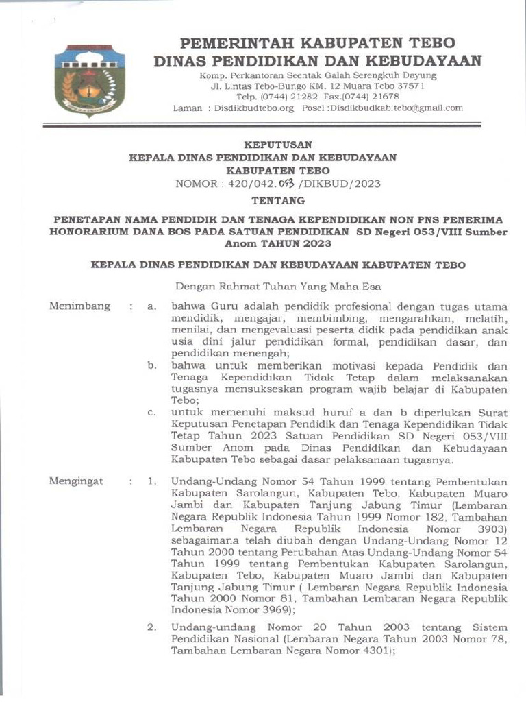 SK PTK Non PNS SD 053 | PDF