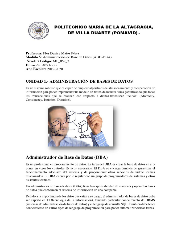 Consultor Externo en Bases de Datos POMAVID | PDF | Bases de datos | Json
