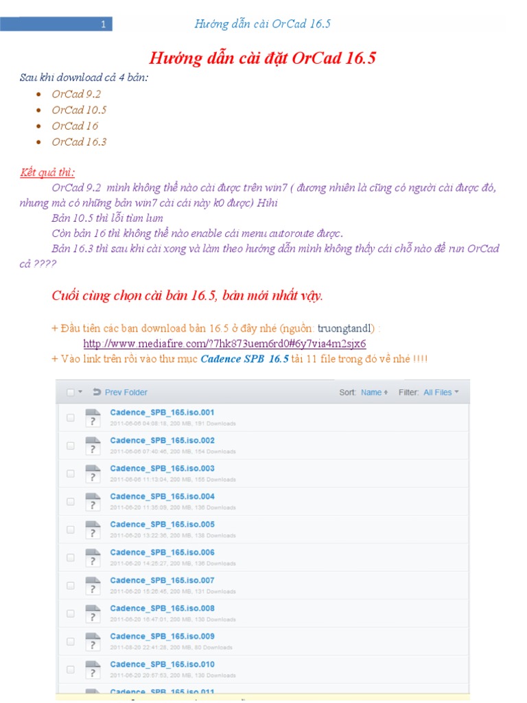 Huong Dan Cai OrCad 16.5 | PDF