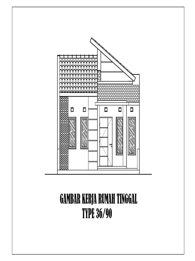 Gambar Kerja Denah Rumah 1 Lantai Type 36 | PDF