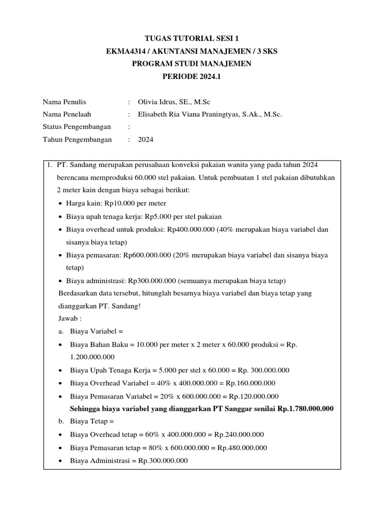 Tugas 1 AKMEN - 051345585 - Rahma Kusuma Wardani | PDF