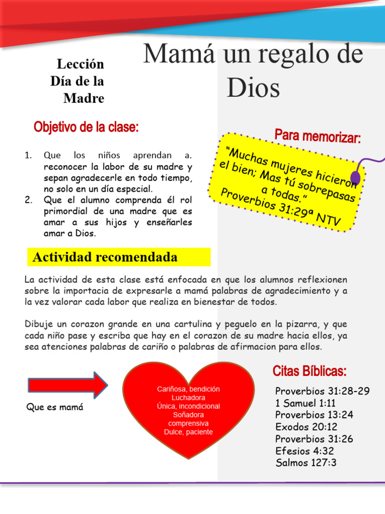 Clase Del Dia de La Madre | PDF | Amor | María, madre de Jesús