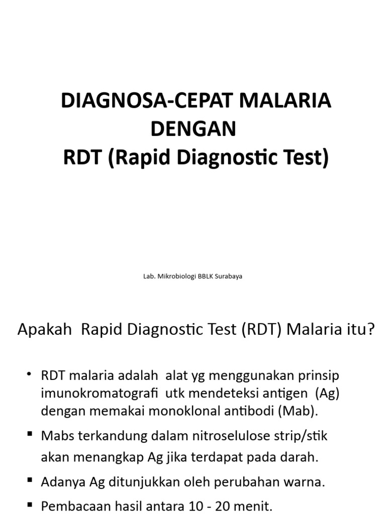 Diagnosa Cepat Dengan RDT | PDF