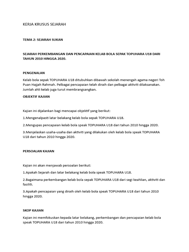 proposal sejarah | PDF