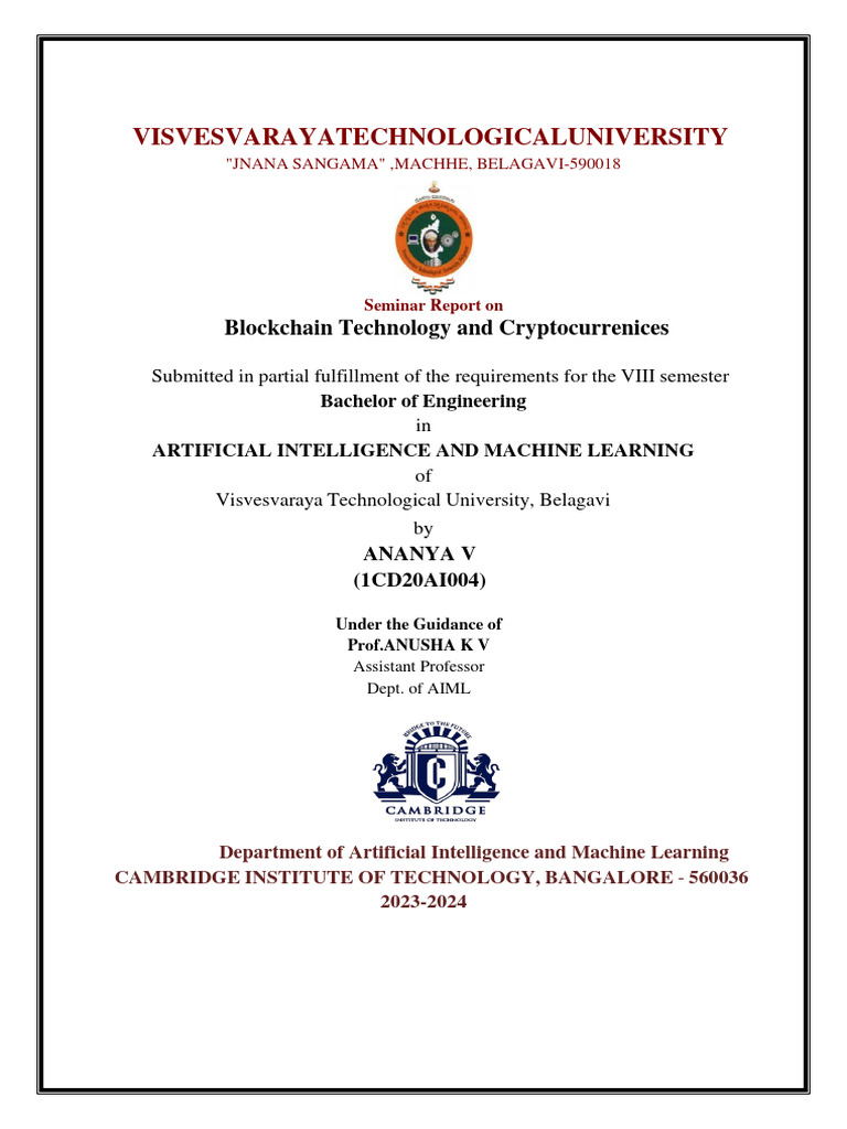 Final Tecnical Seminar Pdf Cryptocurrency Computer Network
