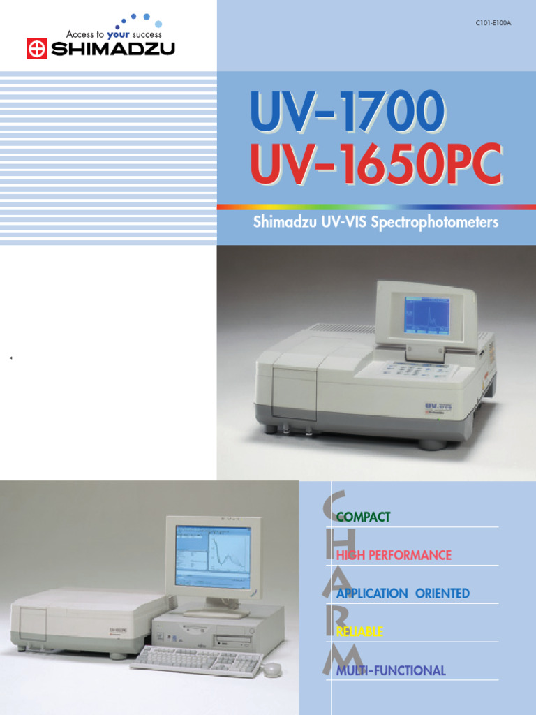 Shimadzu-Spectrophotometer-UV1650PC + UV1700 | PDF | Spectrophotometry | Windows Nt
