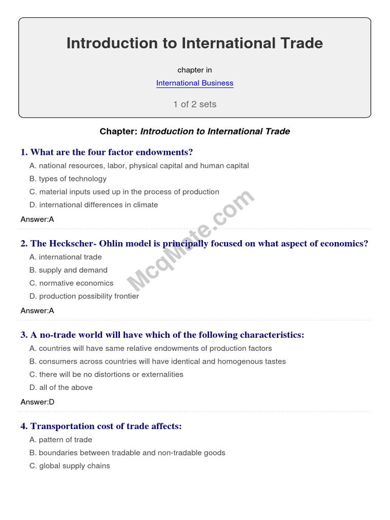 Introduction-To-International-Trade-International-Business (Set 1 ...