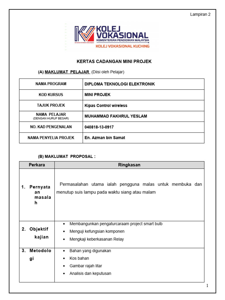 Format Kertas Cadangan MINI PROJEK Copy Copy | PDF Format Kertas Cadangan MINI PROJEK Copy Copy | PDF