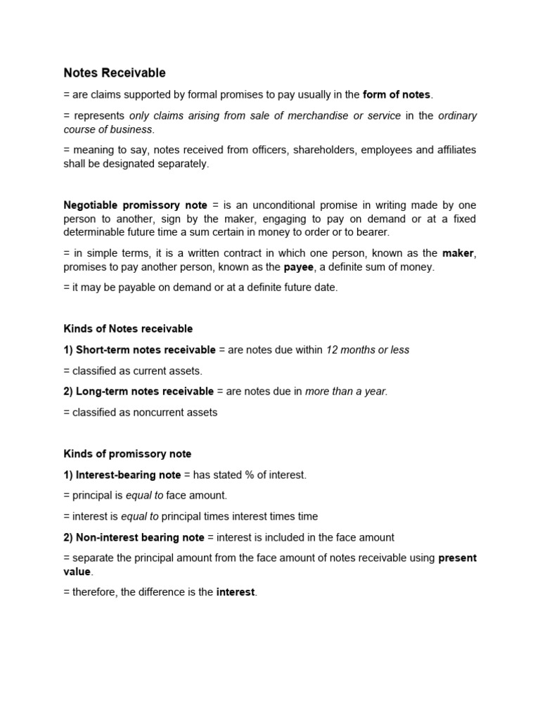 Notes Receivable | PDF | Promissory Note | Present Value