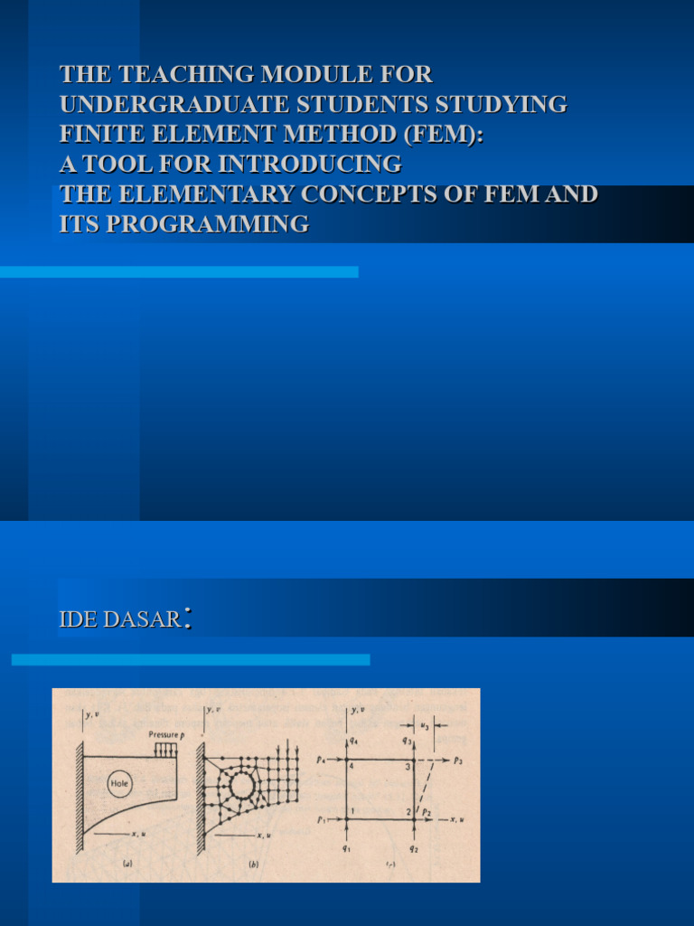 Teaching Module For FEM Course | Download Free PDF | Finite Element Method | Mathematical Analysis