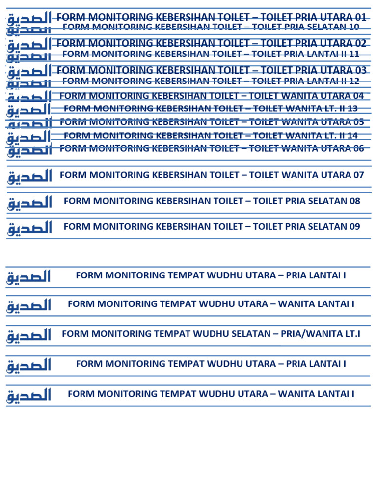 Label Form Monitoring Toilet | PDF