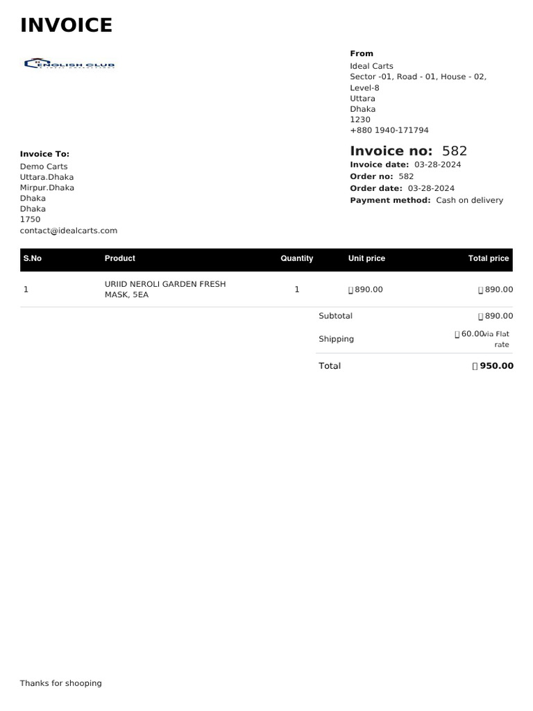 Invoice_582 | PDF
