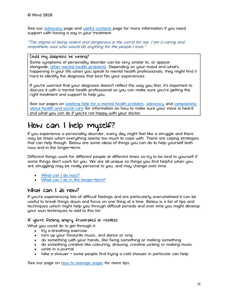 Coping Strategies for Personality Disorders | PDF | Mental Disorder | Mental Health