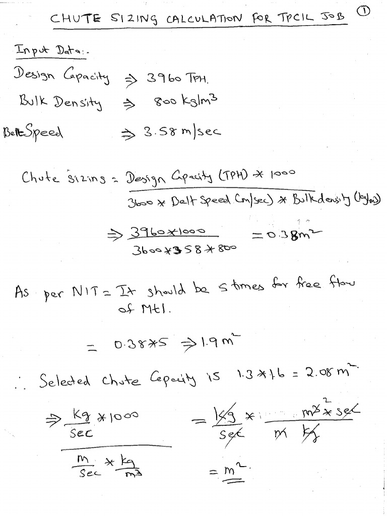Presentation On Chute Sizing-Trajectory | PDF