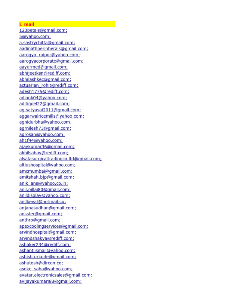 UK Doctors Email Addresses List | PDF | Lifestyle