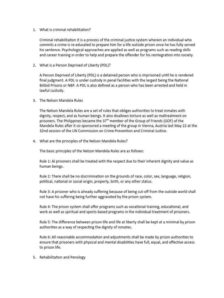 Tasks 1-12 | PDF | Rehabilitation (Penology) | Crimes