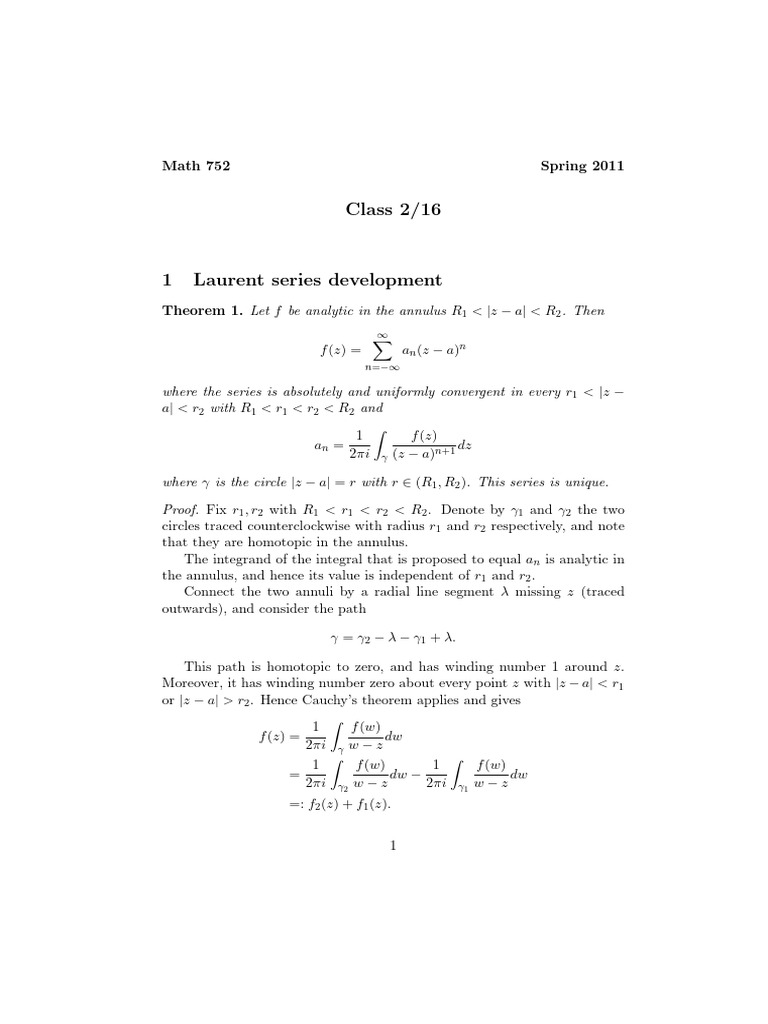 Class2 16 | PDF | Power Series | Analysis