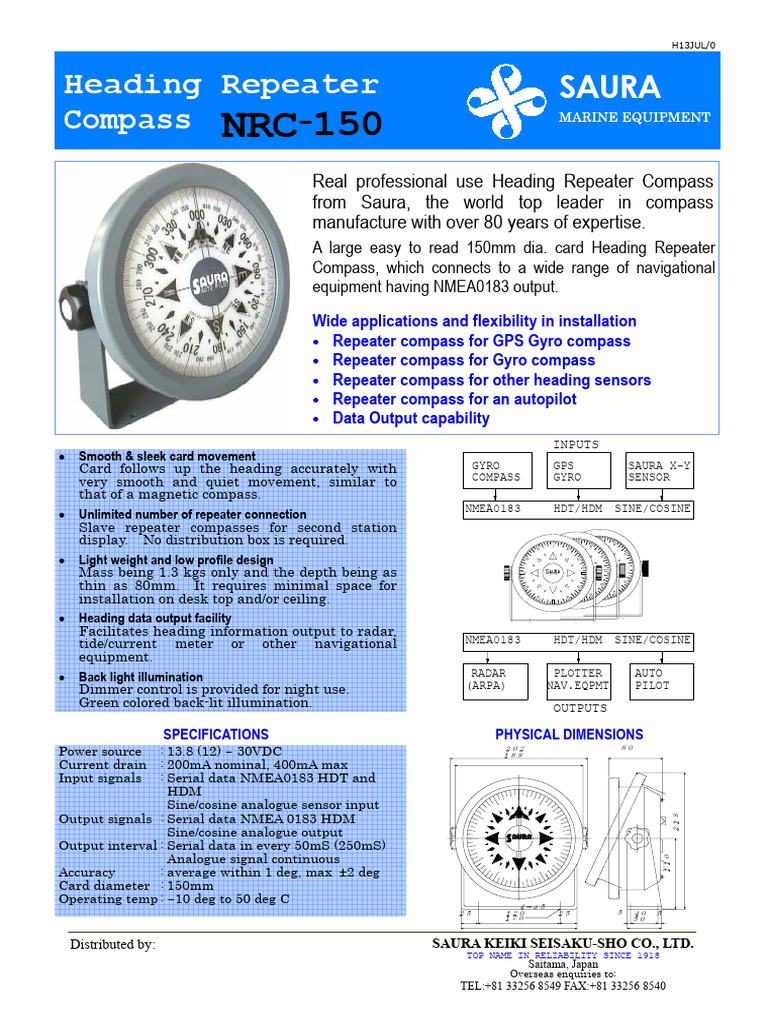 REPEATER nrc150 | PDF | Compass | Measuring Instrument