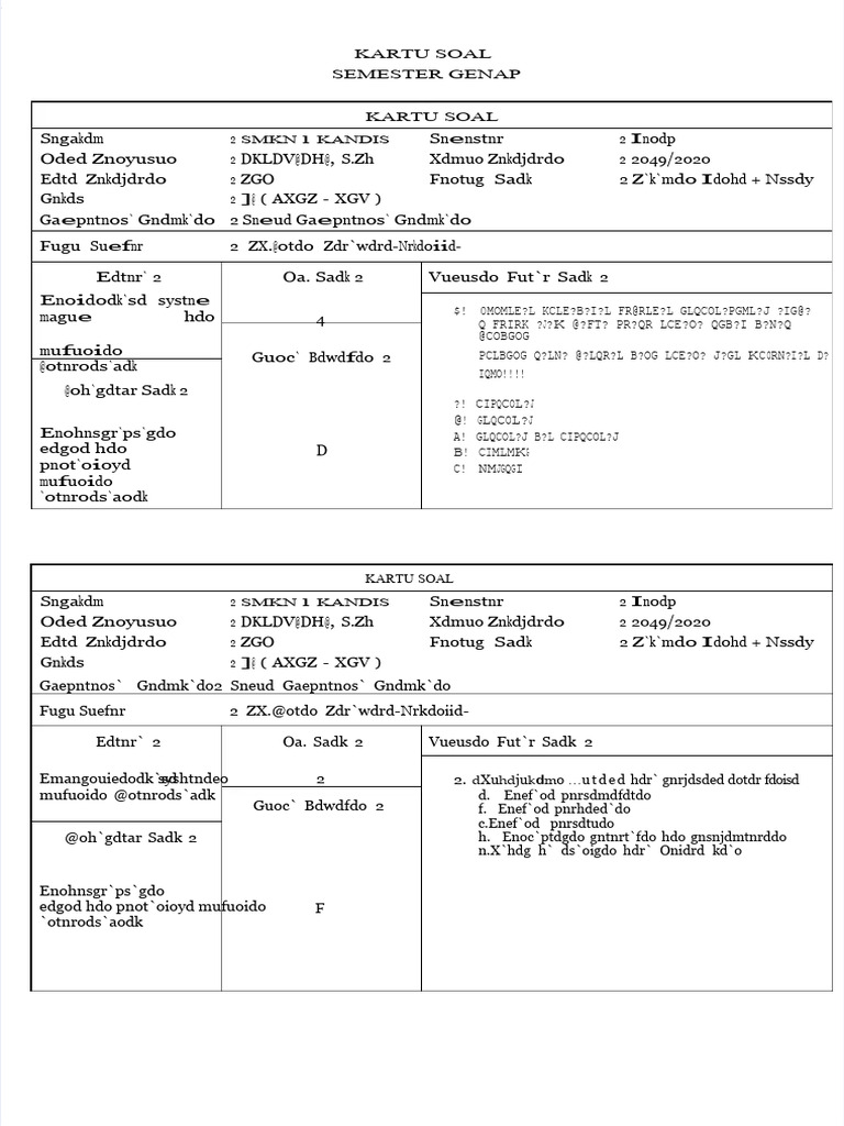 PDF Kartu Soal SMSTR Genap PKN Kls Xi Alfariadi Ok | PDF