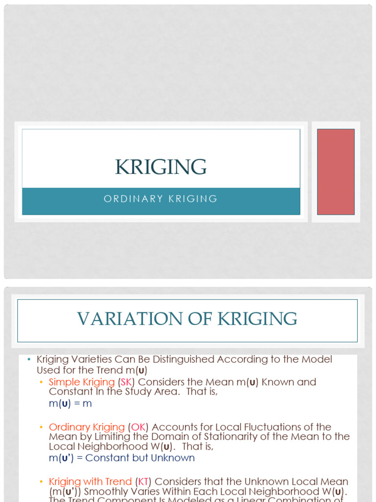 Week 10 - Ordinary Kriging | PDF | Estimator | Algorithms