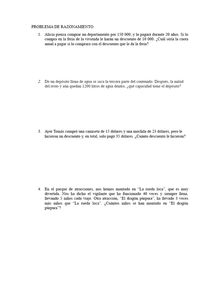 Problema de Razonamiento | PDF