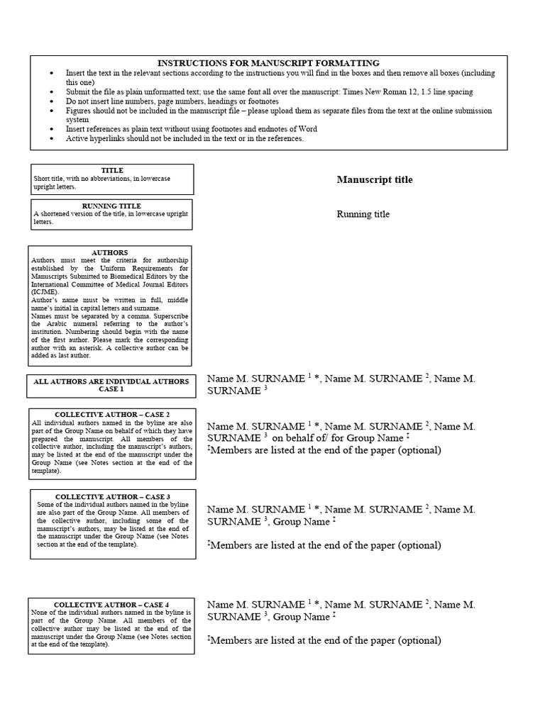 Manuscript Formatting Guidelines | PDF | Pub Med