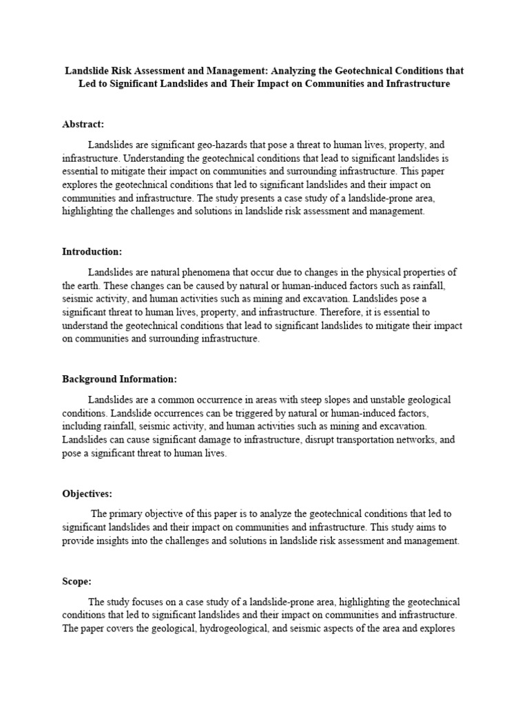 CASE STUDY | PDF | Landslide | Geotechnical Engineering