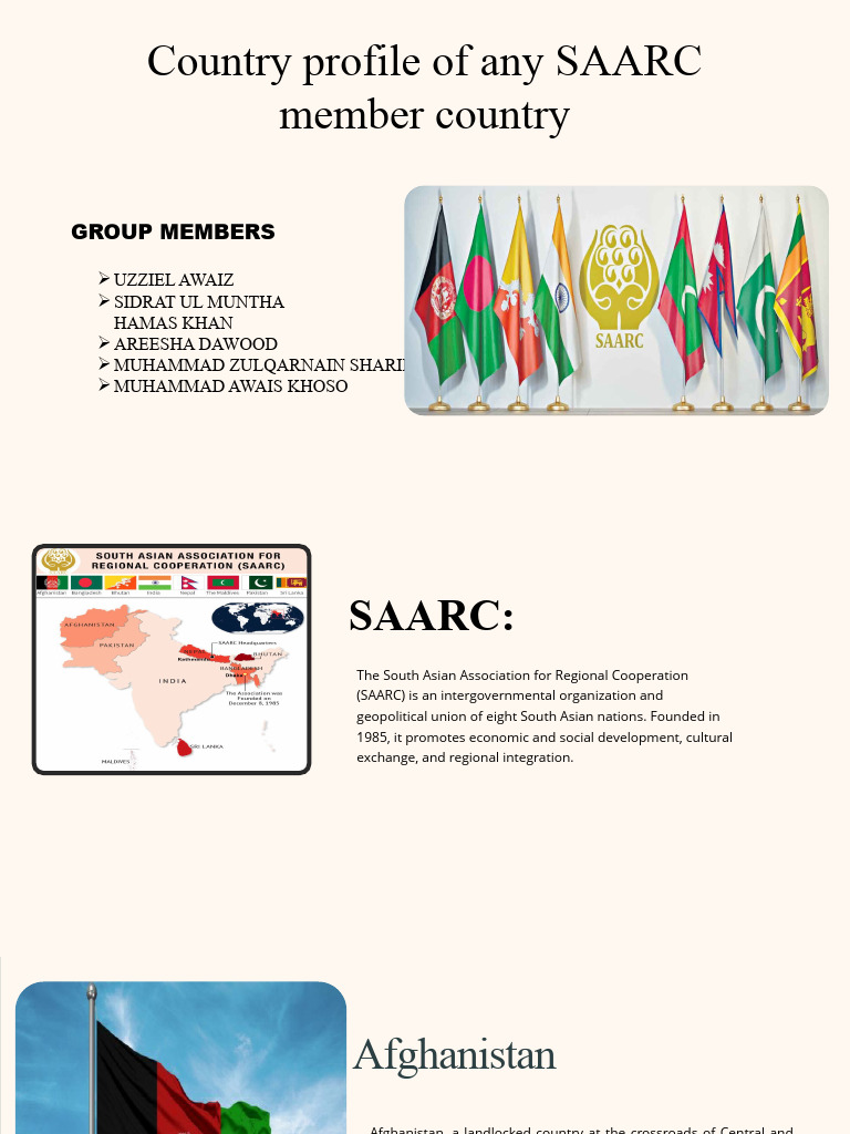 Country Profile of Any SAARC Member Country | PDF | Afghanistan | South ...