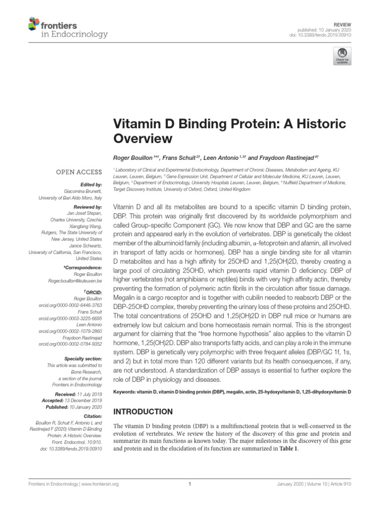 Vitamin D Binding Protein | PDF | Proteins | Vitamin D