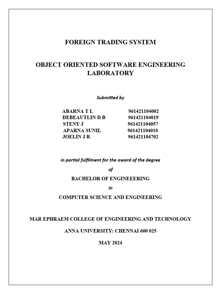 Foreign Trading System NEW | PDF | Use Case | Foreign Exchange Market