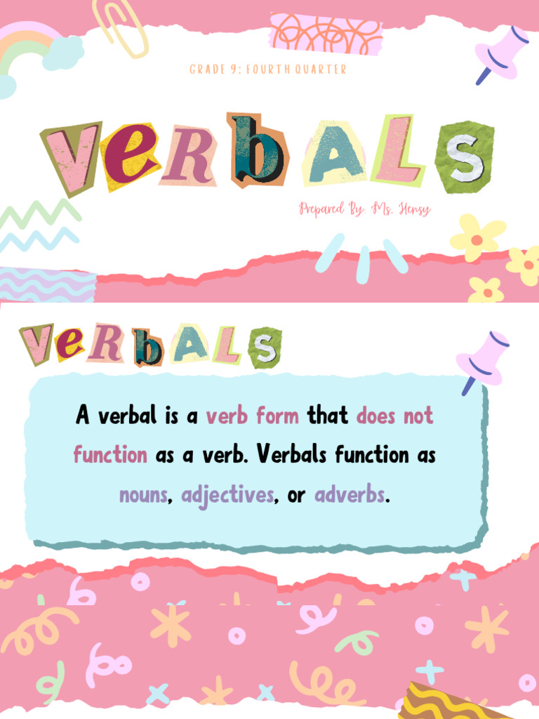 Understanding Verbals: Types and Functions | PDF