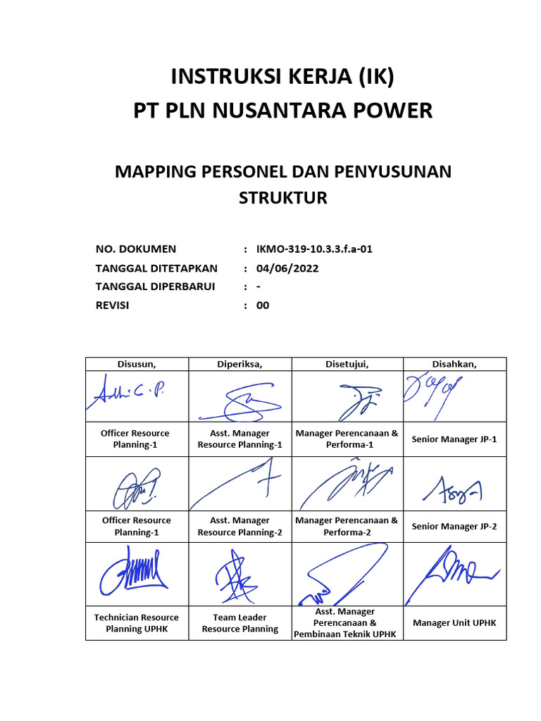 IKMO-319-10.3.3.f.a-01 MAPPING PERSONEL DAN PENYUSUNAN STRUKTUR OK | PDF