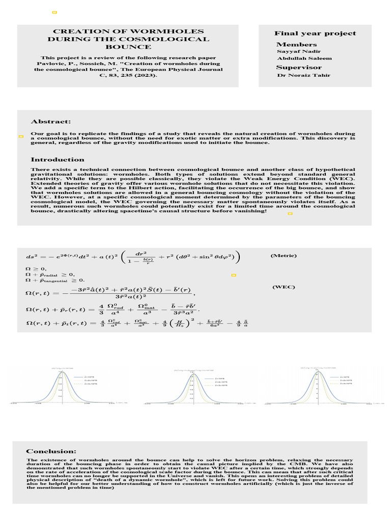 Creation of Wormholes During The Cosmological Bounce | PDF | Physical Cosmology | Gravity