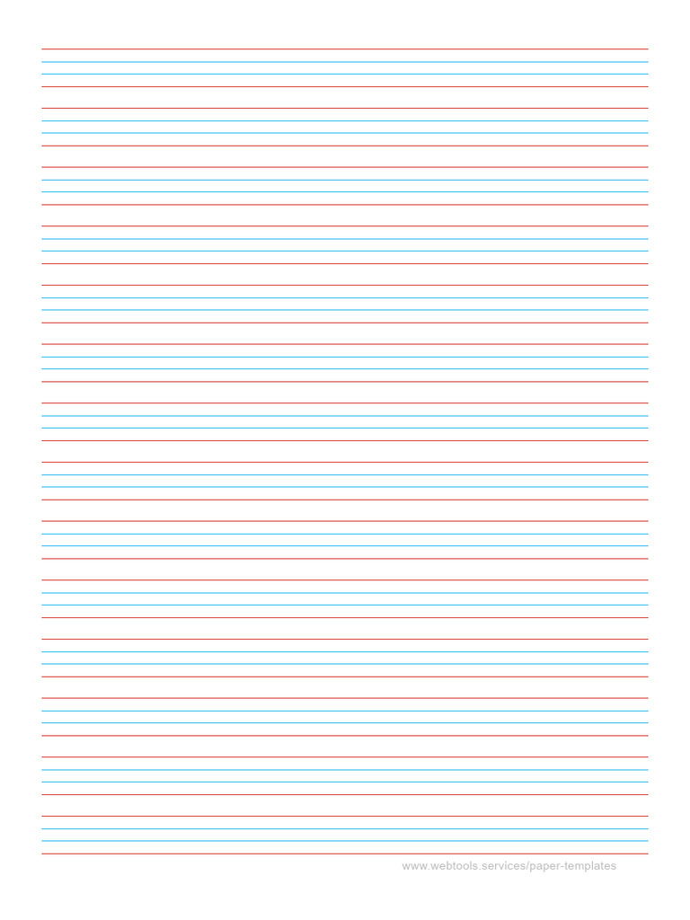 Four Lines English Alphabet Writing Paper Template-Medium-A4 | PDF