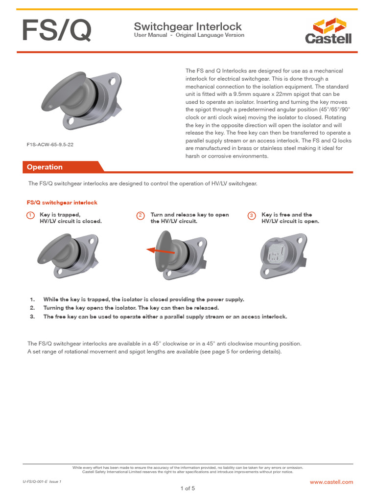 FS1B CW 45 9.5 22 | PDF | Manufactured Goods | Equipment