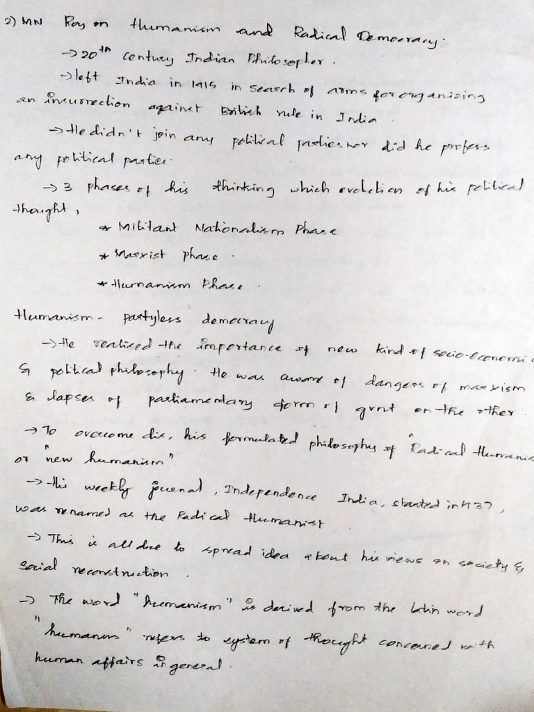 MN Roy on Humanism and Radical Democracy | PDF